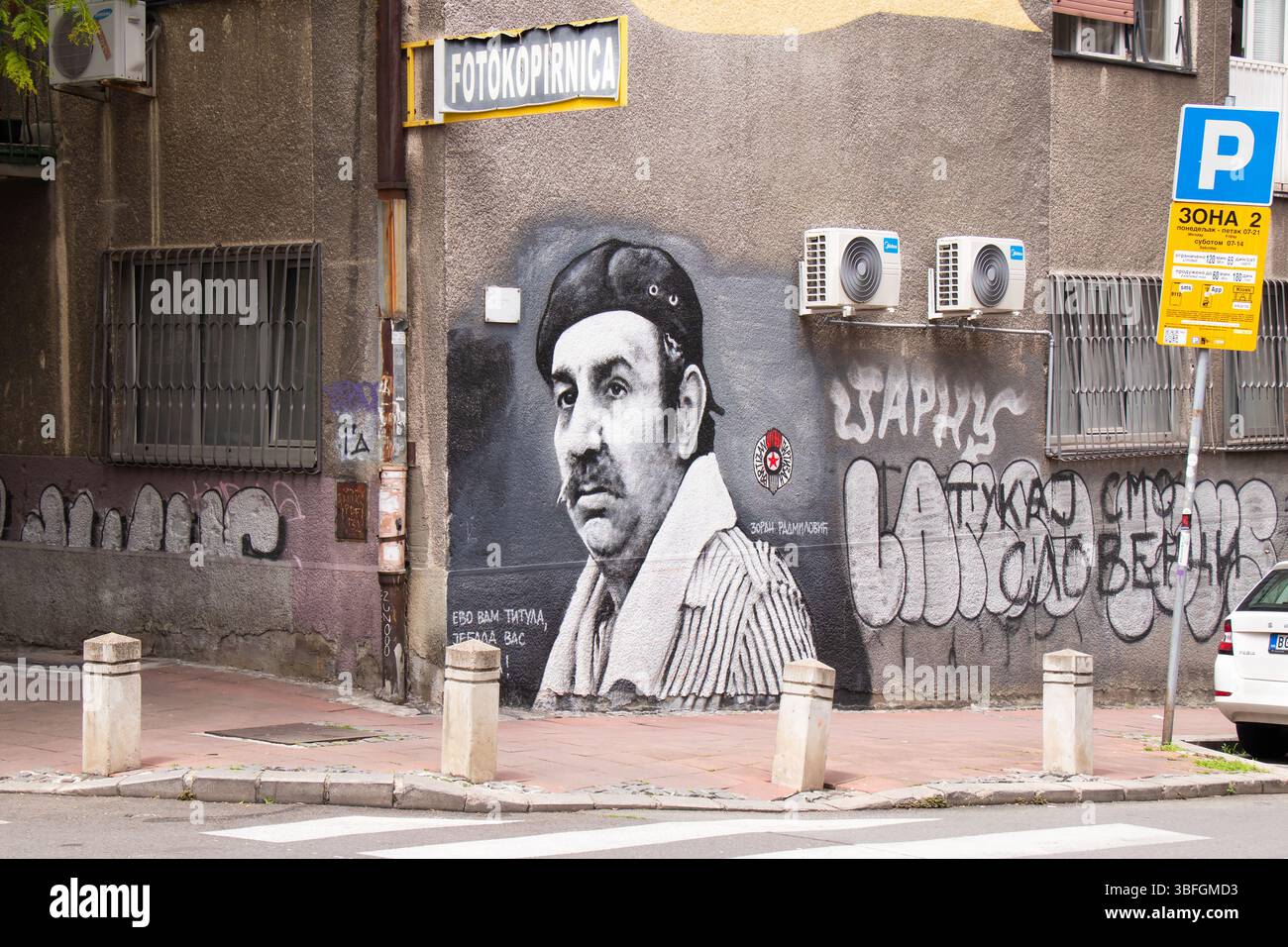 Belgrade, Serbia - May 30, 2025: Dorcol street corner with memorial ...