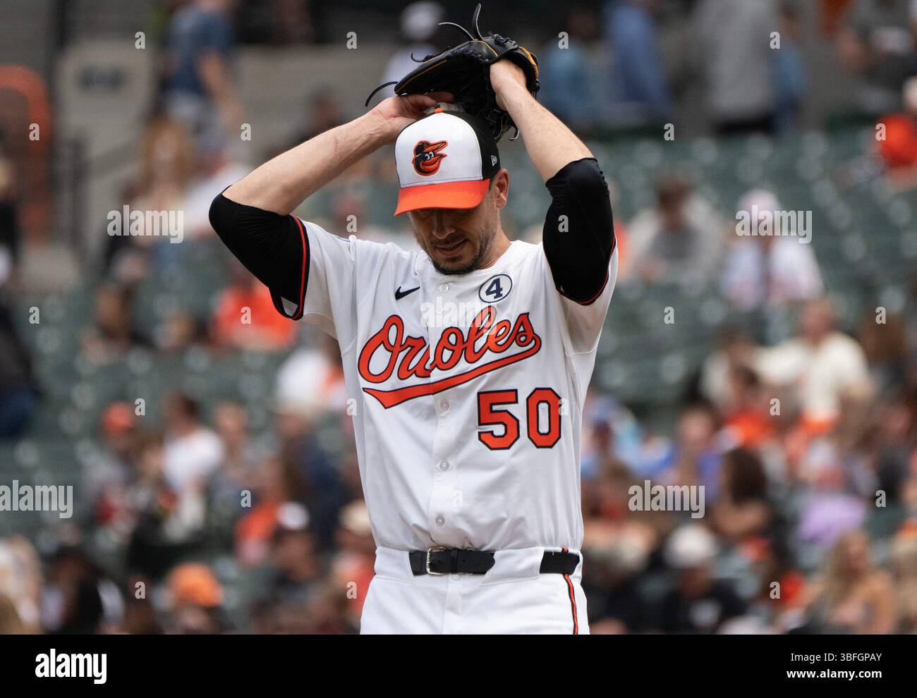 Baltimore, USA. 01st June, 2025. BALTIMORE, MD - JUNE 01: Baltimore Orioles pitcher Charlie ...