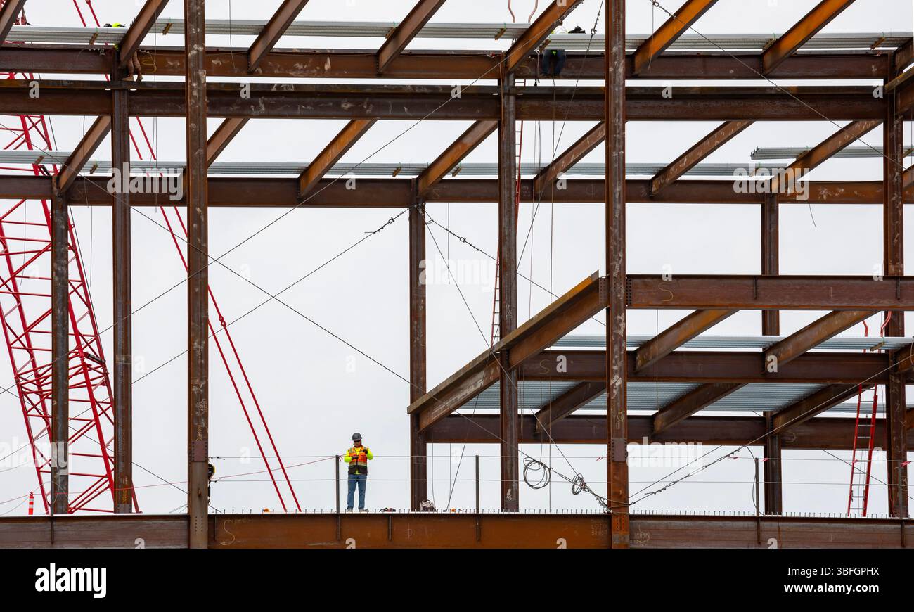 Detroit, Michigan - Structural steel rises on a $2.2 billion expansion ...
