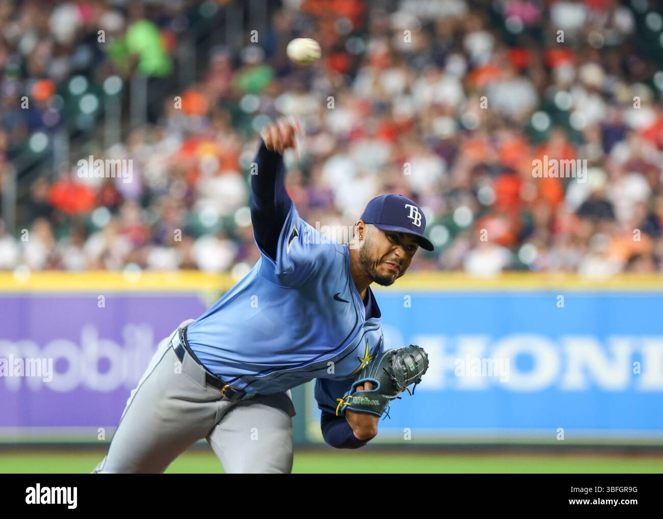 HOUSTON, TX - JUNE 01: Tampa Bay Rays starting pitcher Taj Bradley (45 ...