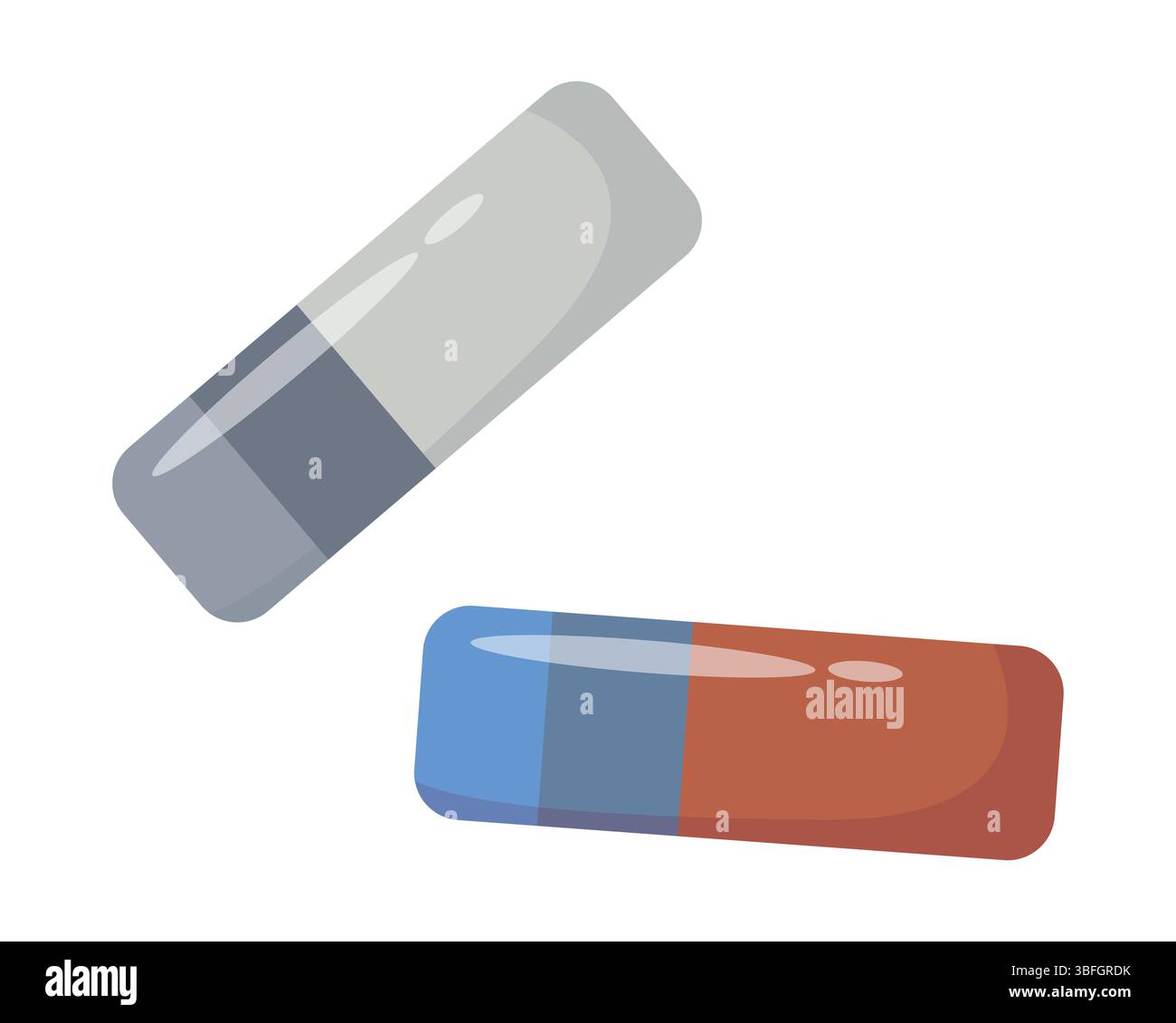 Stationery. Two erasers. Vector illustration Stock Vector Image & Art ...