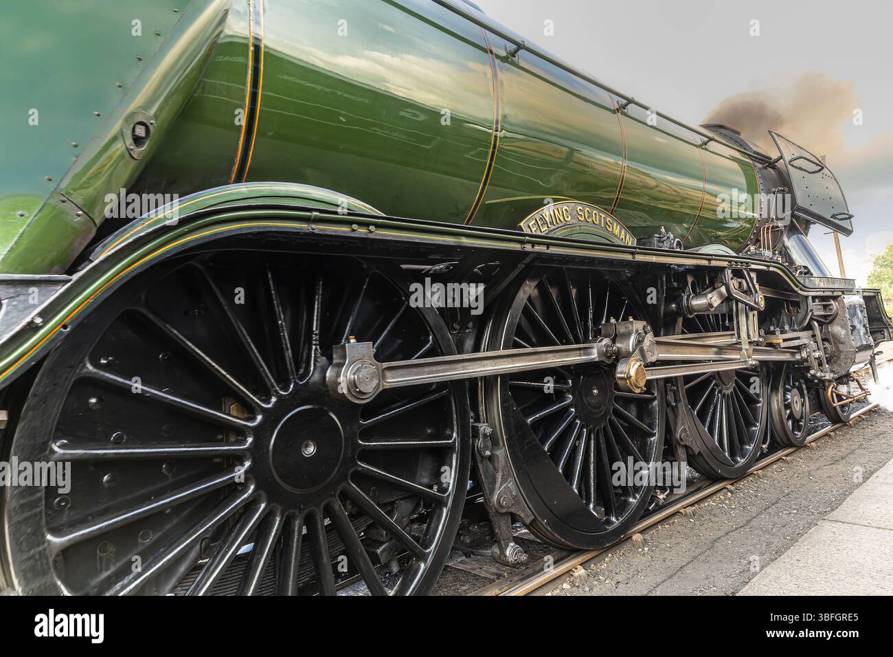 Flying Scotsman wheels and insignia Stock Photo - Alamy