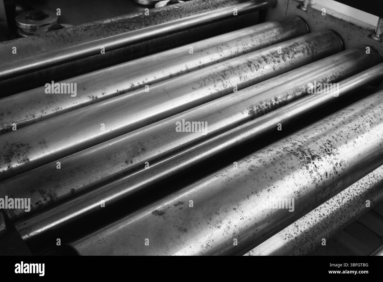 Rusty steel rods metal Black and White Stock Photos & Images - Alamy