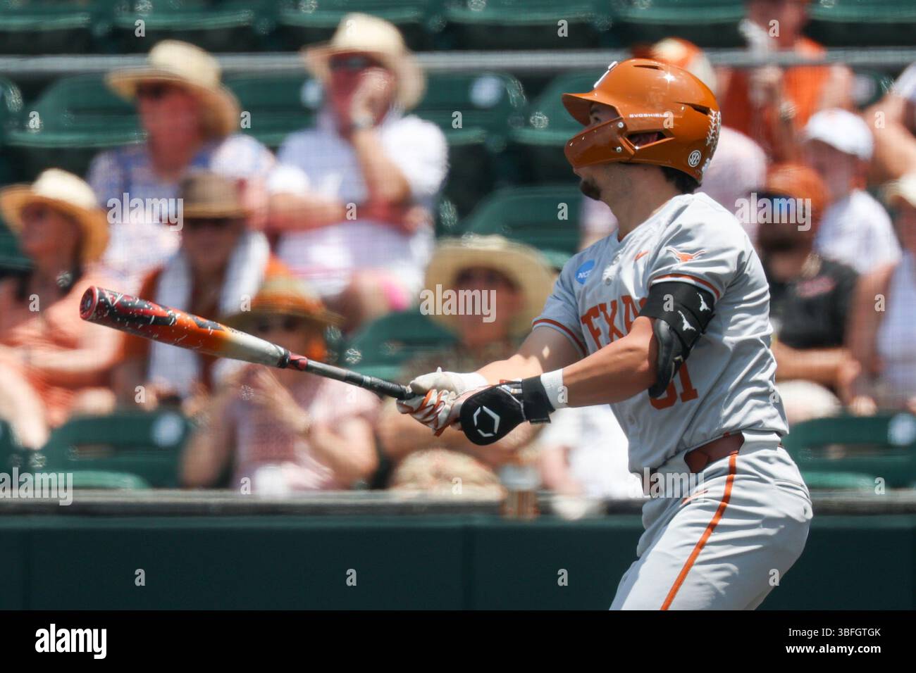 AUSTIN, TX - JUNE 01: Texas infielder Casey Borba (31) watches his ...