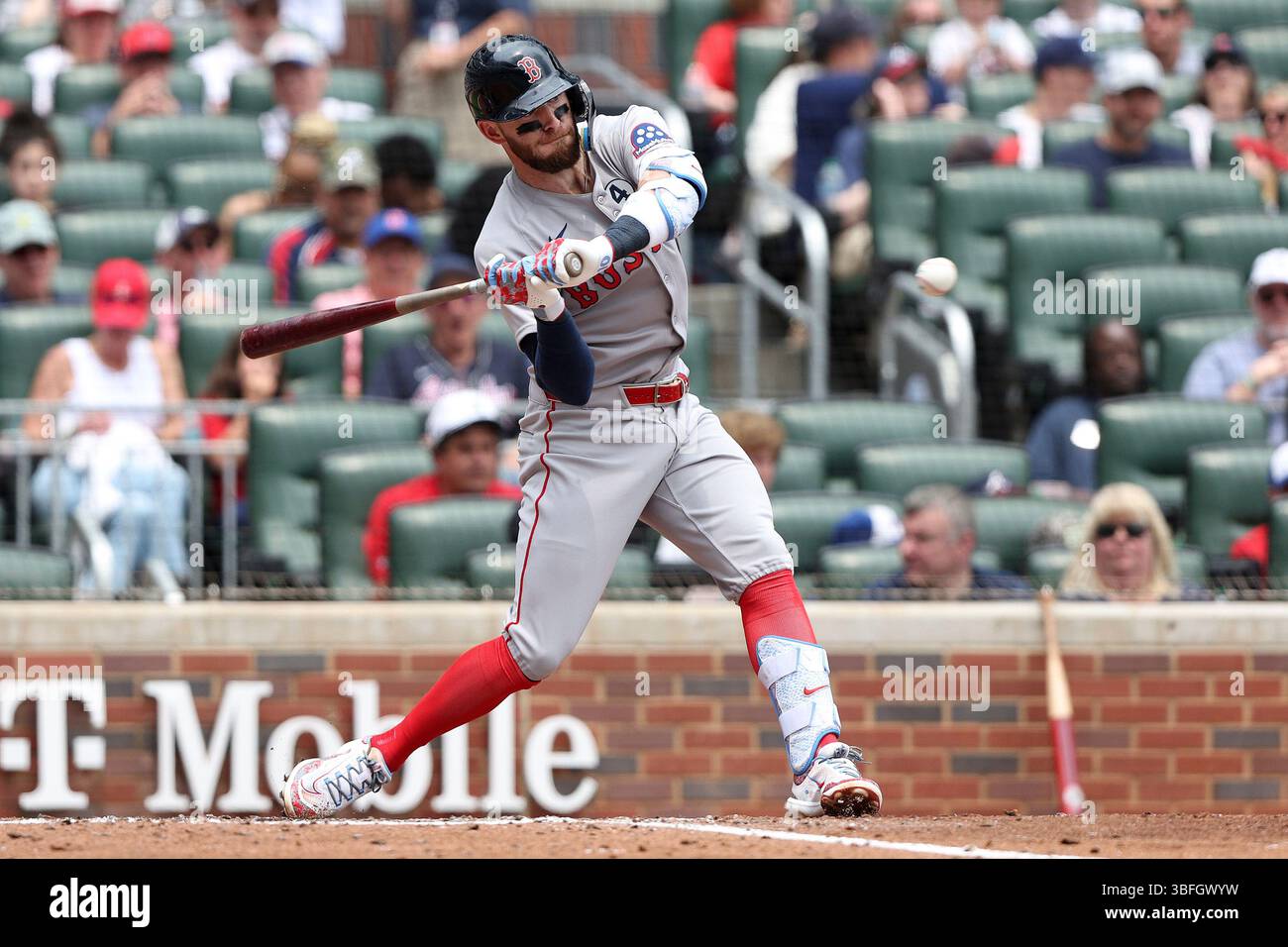 ATLANTA, GA - JUNE 01: Trevor Story #10 of the Boston Red Sox bats ...