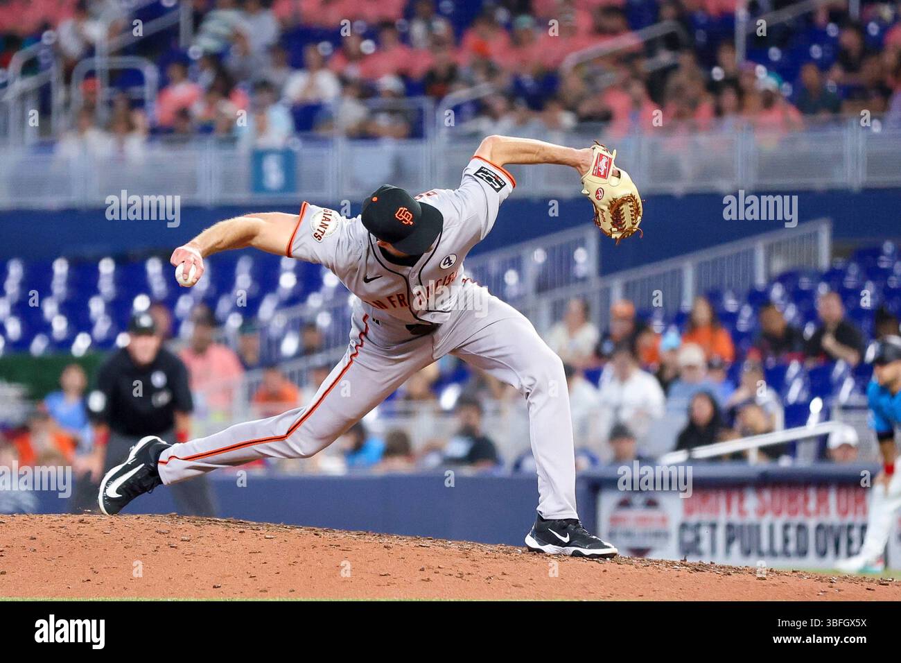 MIAMI, FL - JUNE 01: Tyler Rogers (71) of the San Francisco Giants pitches the ball during a ...