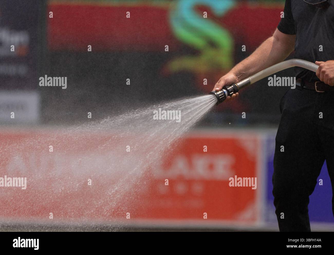 BALTIMORE, MD - JUNE 01: The infield is prepared before a MLB game ...