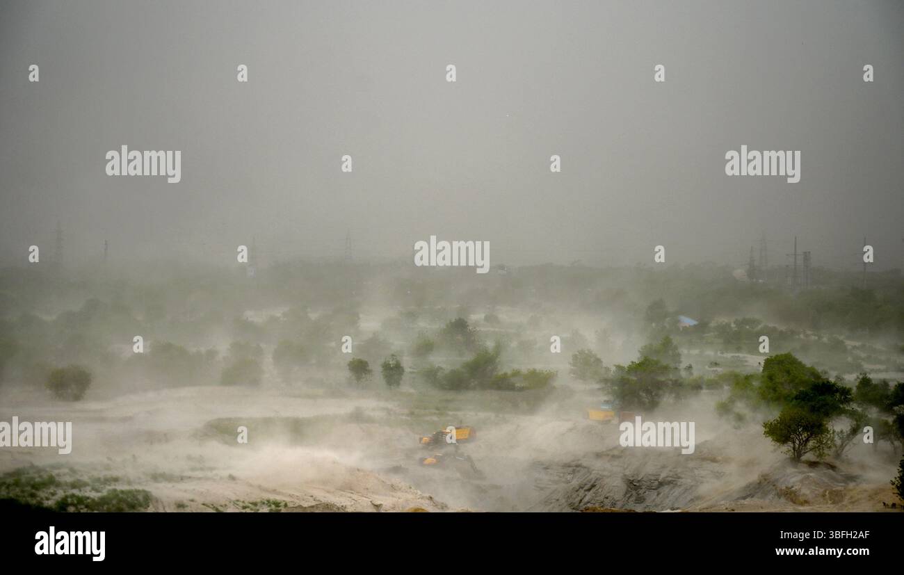 NOIDA, INDIA - JUNE1: View of Noida city and skyscrapers covered in ...