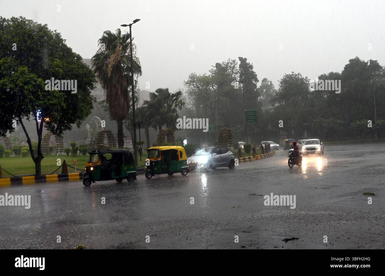 NEW DELHI, INDIA - JUNE1: Darkness before the Heavy rain at Mandi house, on June 1, 2025 in New ...
