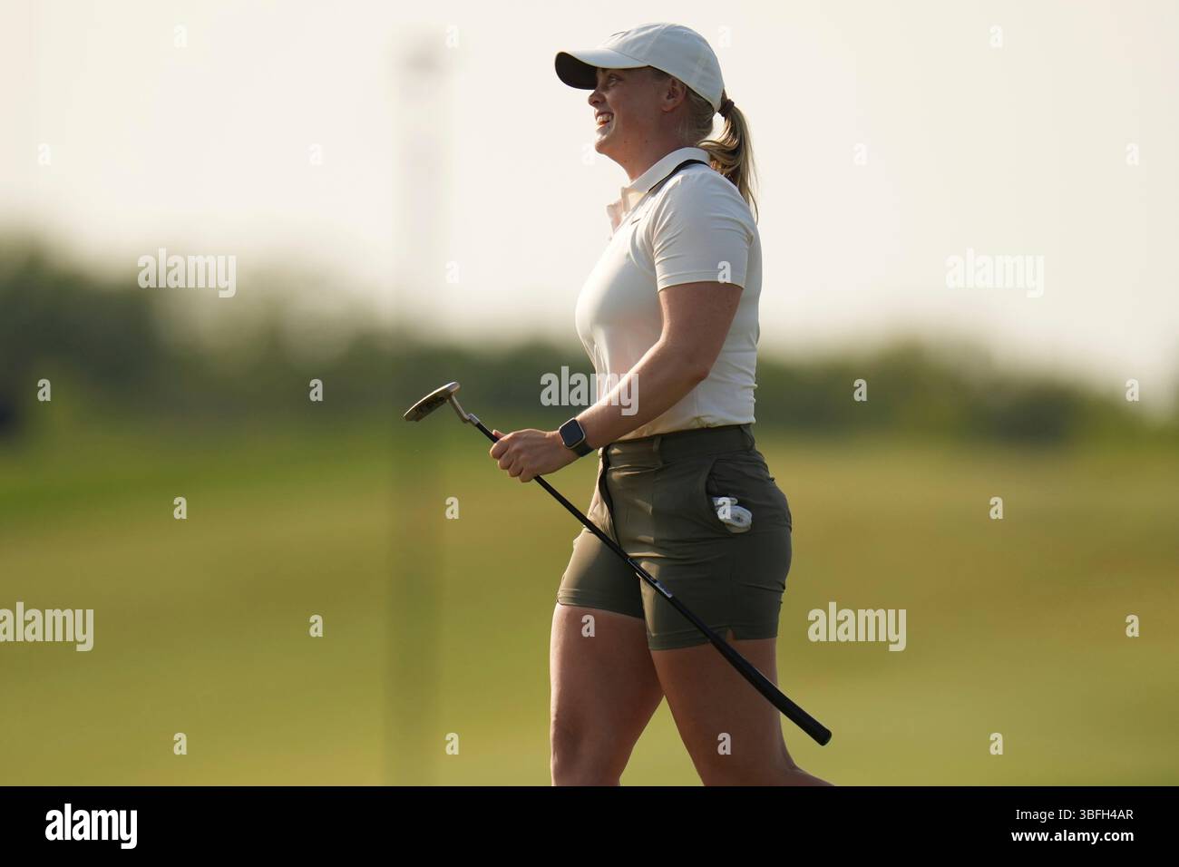 Maja Stark, of Sweden, reacts after winning the U.S. Women's Open golf ...