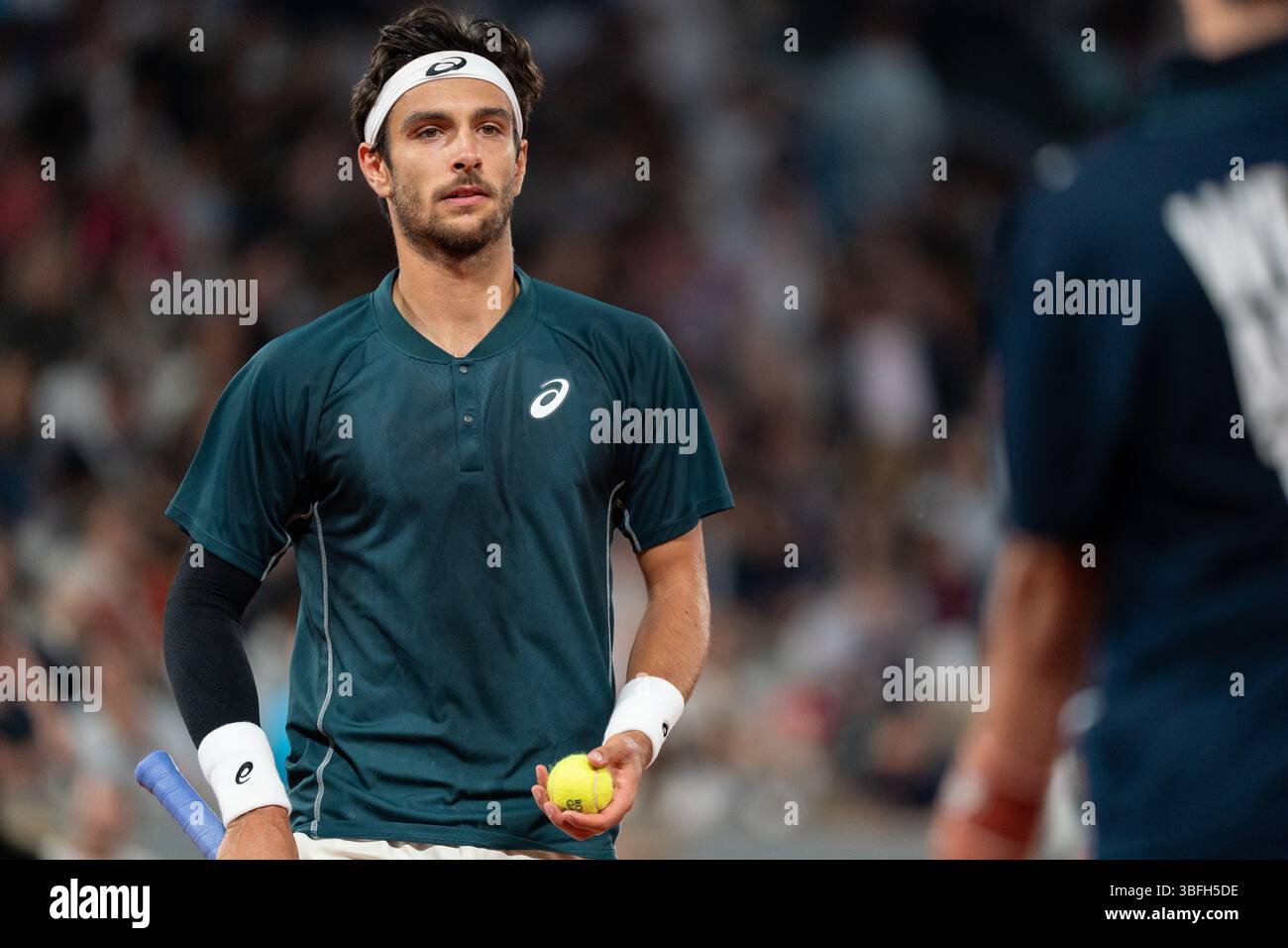 PARIS, FRANCE - JUNE 1: Lorenzo Musetti of Italy during the French Open ...