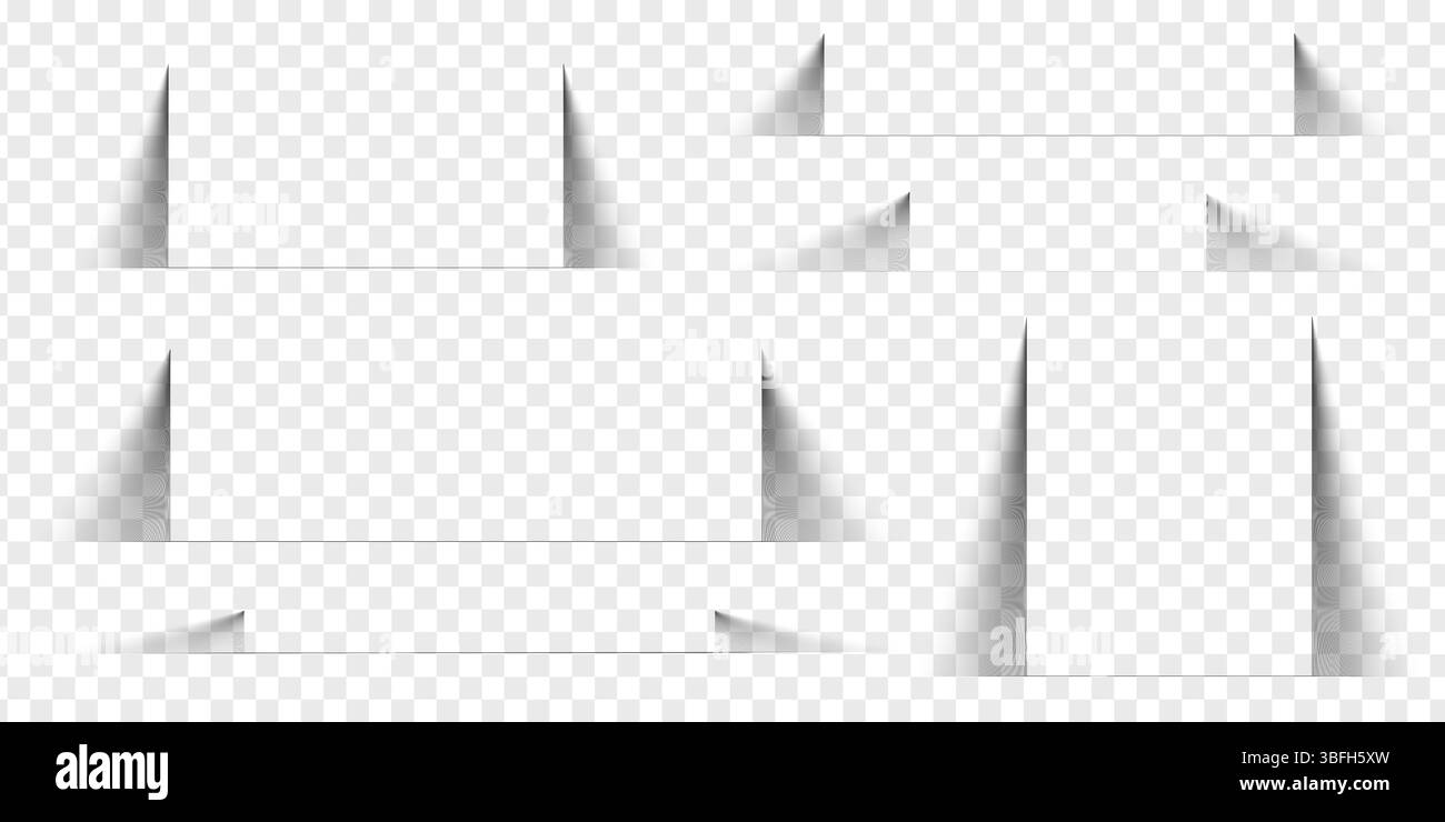 Set of packing box, banner, table talker, poster or card shadow effects ...