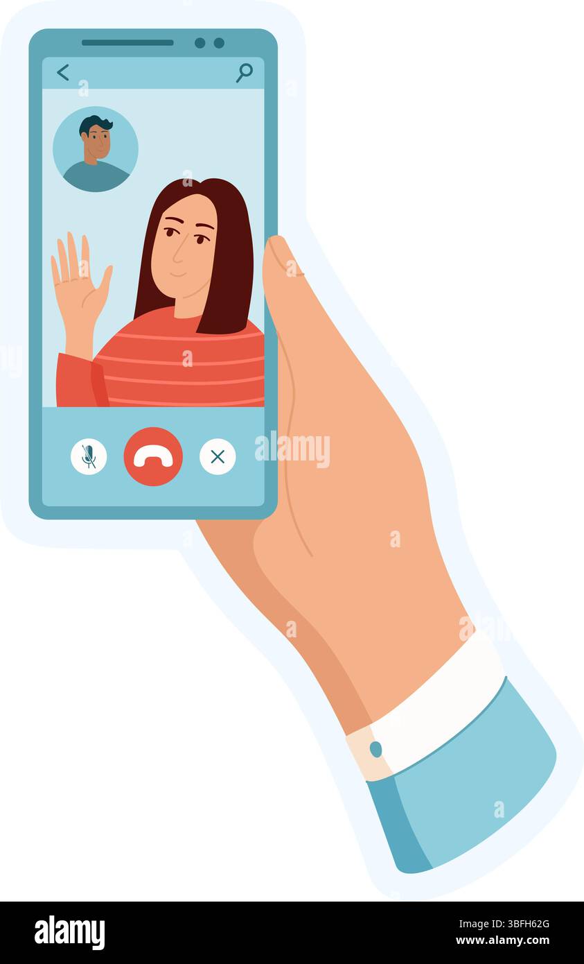 Sticker Of Hand Holds Phone Stock Vector Image & Art - Alamy