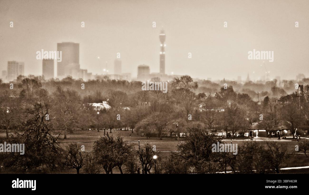 Primrose Hill View of London Skyline in Winter Stock Photo - Alamy