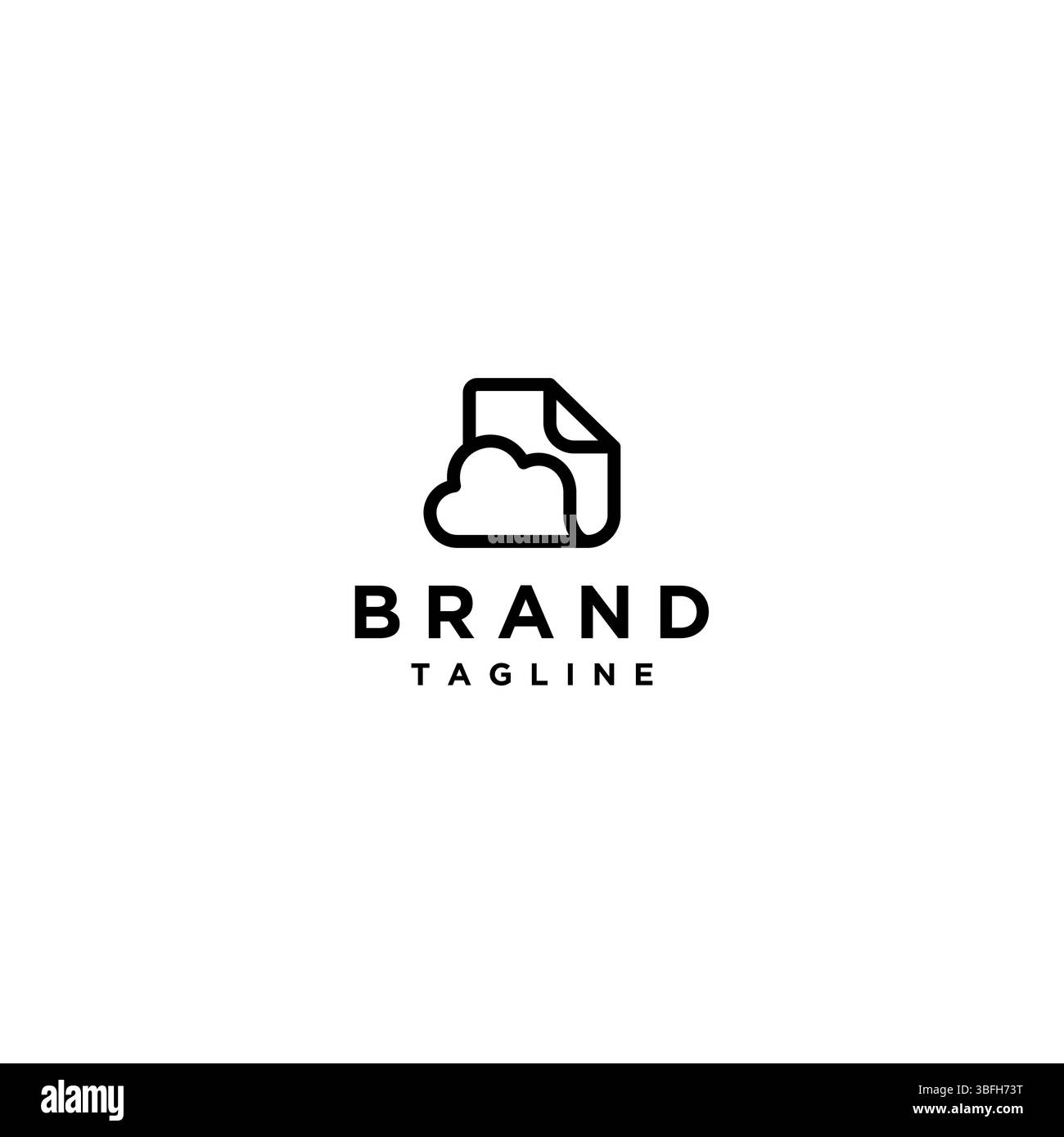 Simple Cloud Document Icon Logo Design. Simple Cloud Folder Line Logo ...