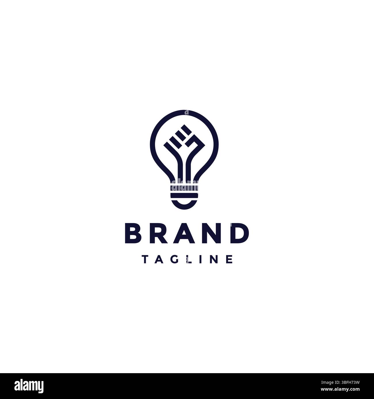 Simple Fist In A Light Bulb Logo Design. Simple Freedom Idea Symbol ...