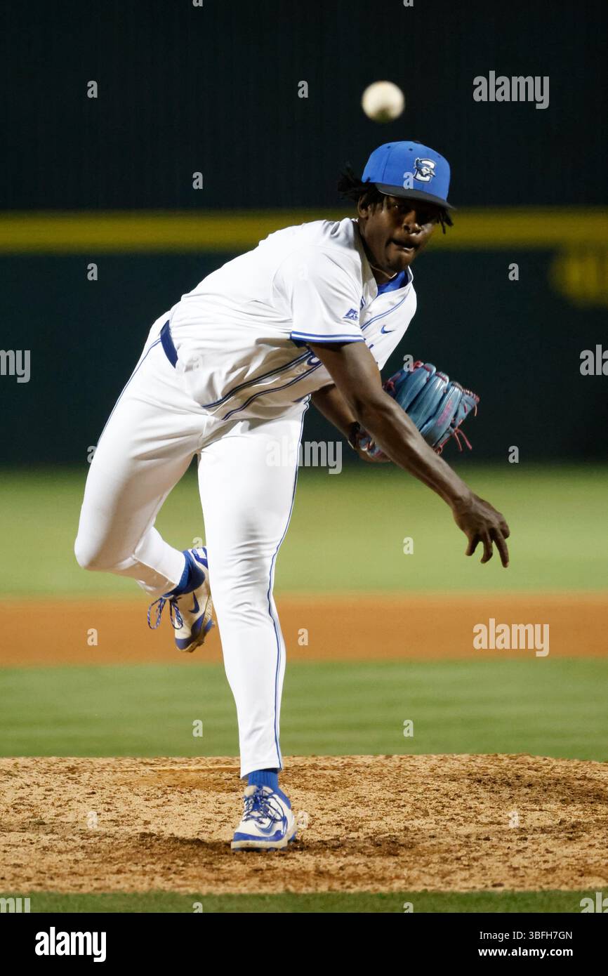 FAYETTEVILLE, AR - MAY 31: Creighton Blue Jays pitcher Anthony Unga (27 ...