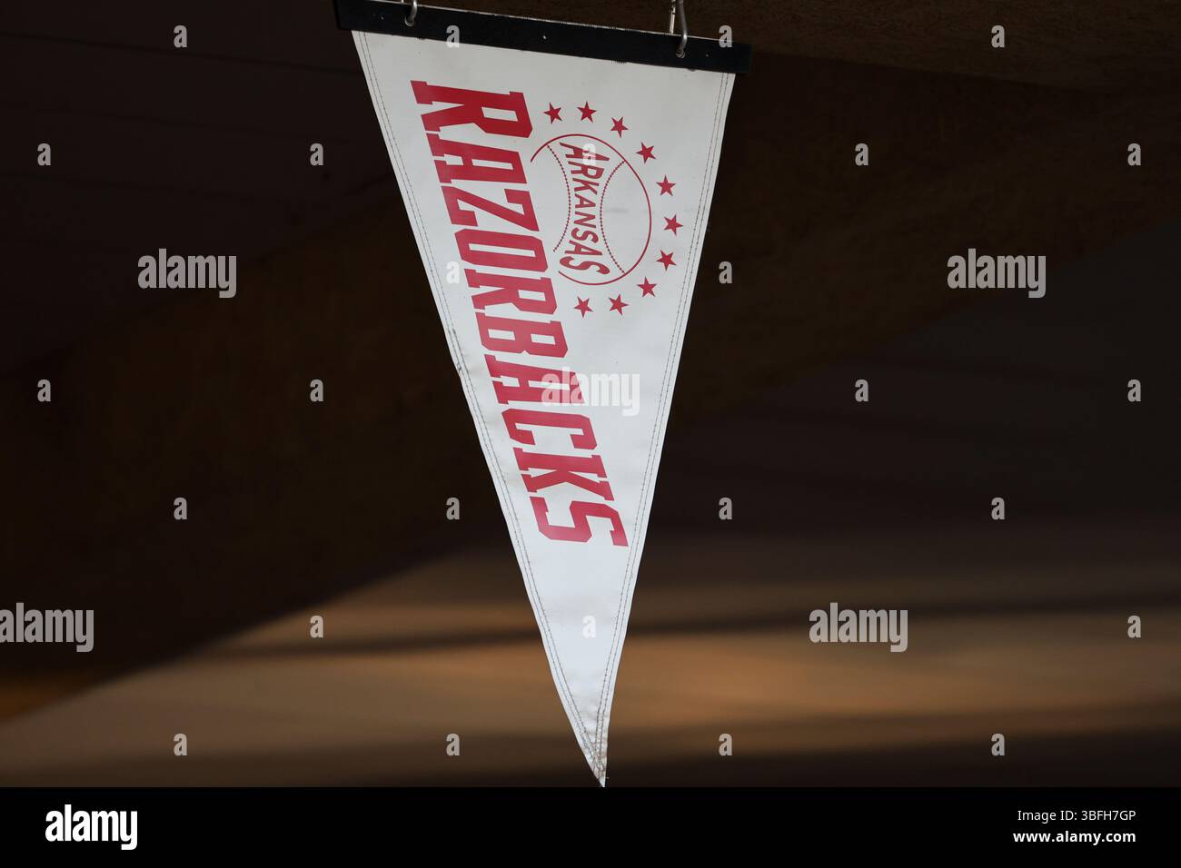 FAYETTEVILLE, AR - MAY 31: An Arkansas Razorbacks pennant during the ...