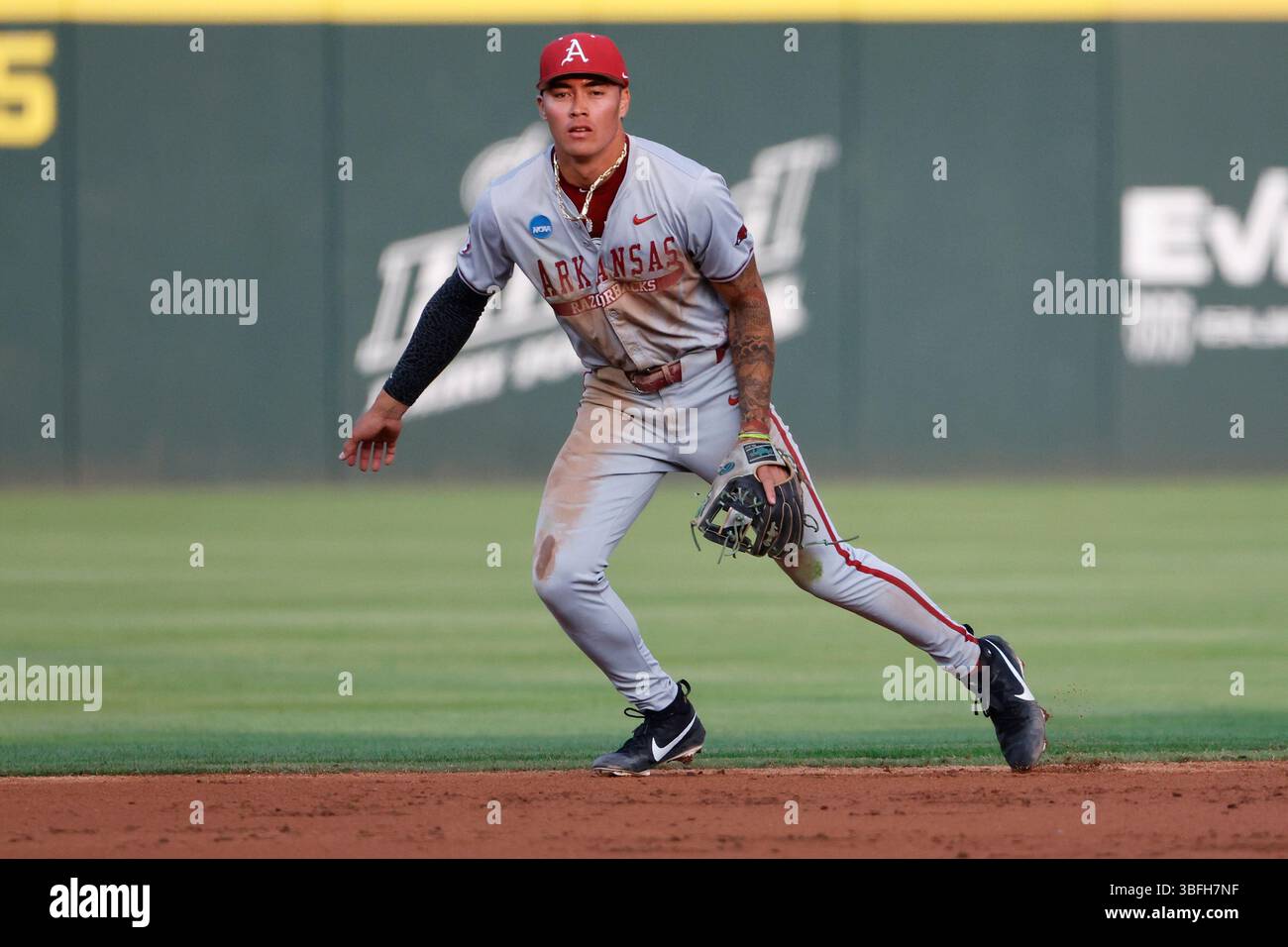 FAYETTEVILLE, AR - MAY 31: Arkansas Razorbacks infielder Wehiwa Aloy (9 ...