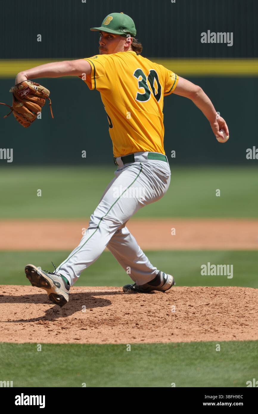 June 1, 2025: Bison pitcher Reese Ligtenberg (30) in action on the ...