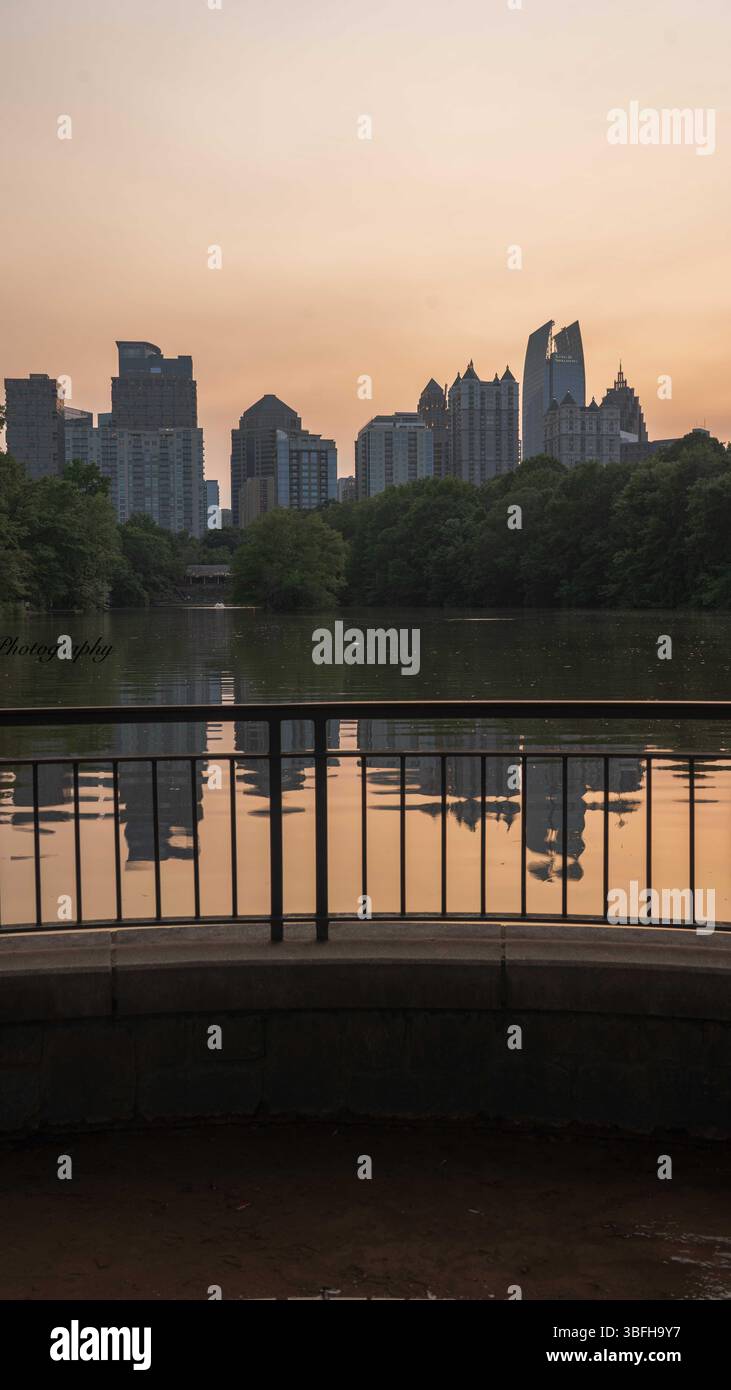 Atlanta, GA: May 31,2025: Panoramic view of Atlanta skyline during ...