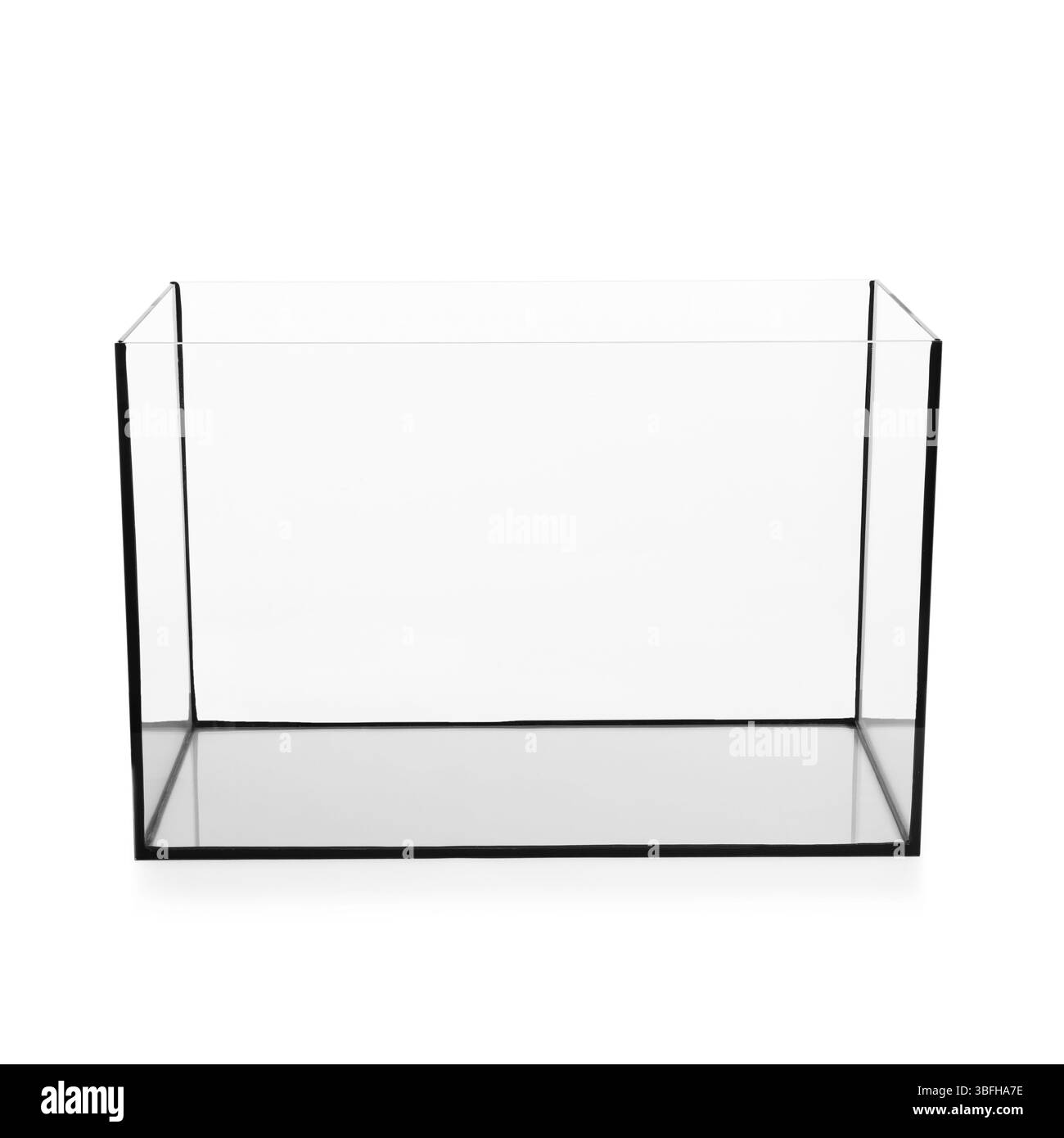One empty glass aquarium isolated on white Stock Photo - Alamy