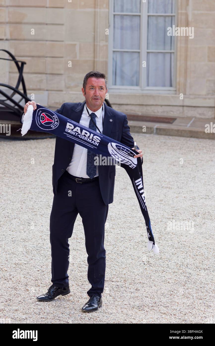 Paris, France. 1st June, 2025. Karl Olive attends the reception of the ...