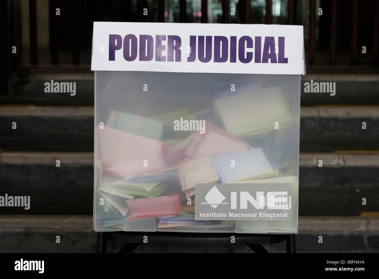 Mexico City, Mexico. 01st June, 2025. A ballot box is seen at polling ...