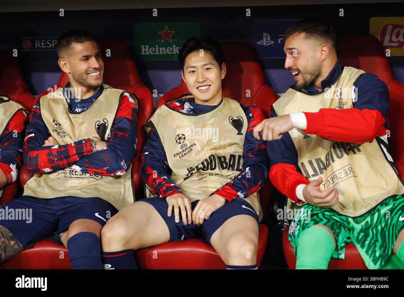 Munich, Germany. 31st May, 2025. (L-R) Lucas Hernandez, Kang-in Lee ...