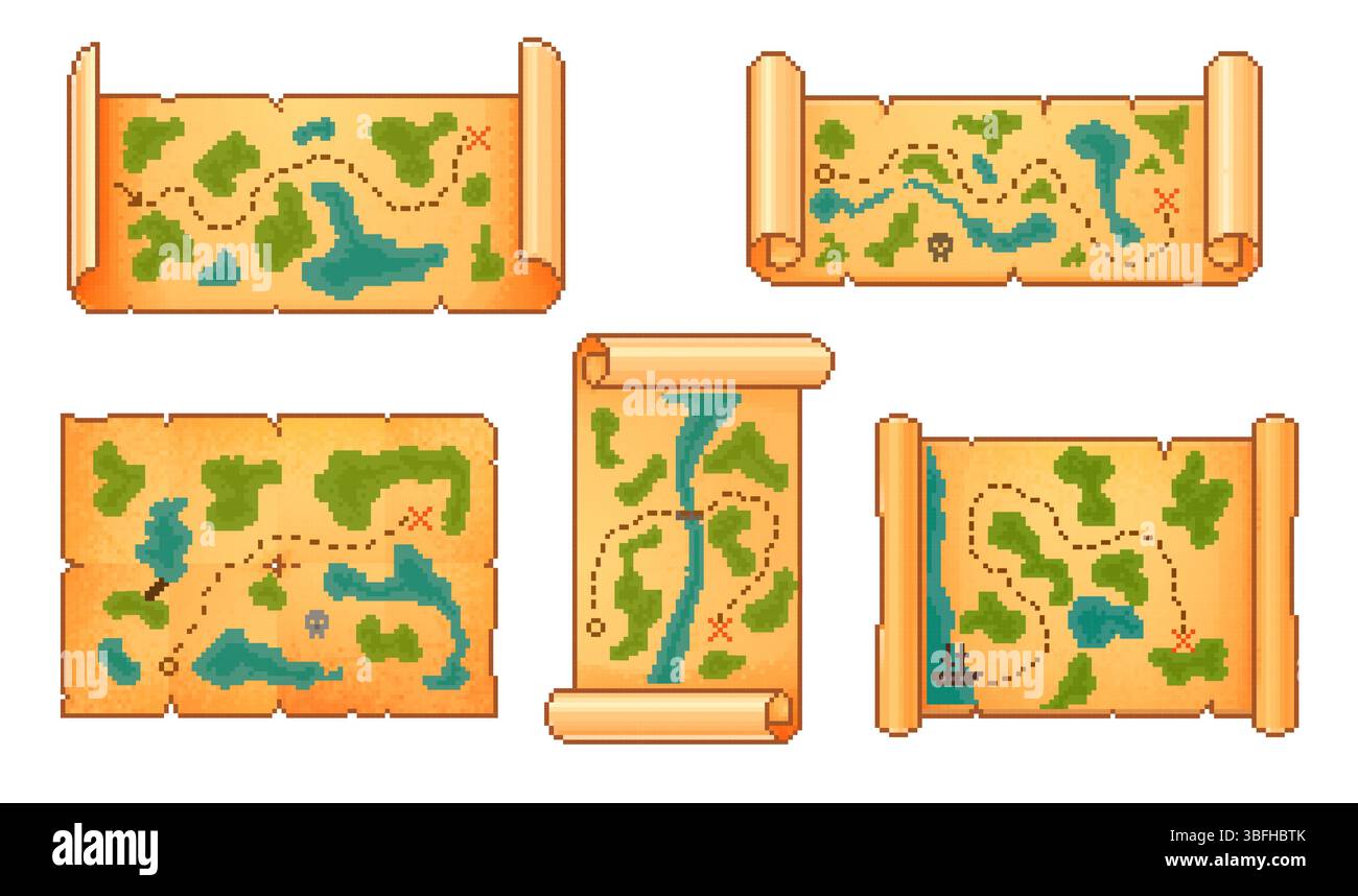 Vintage pixel maps hi-res stock photography and images - Alamy