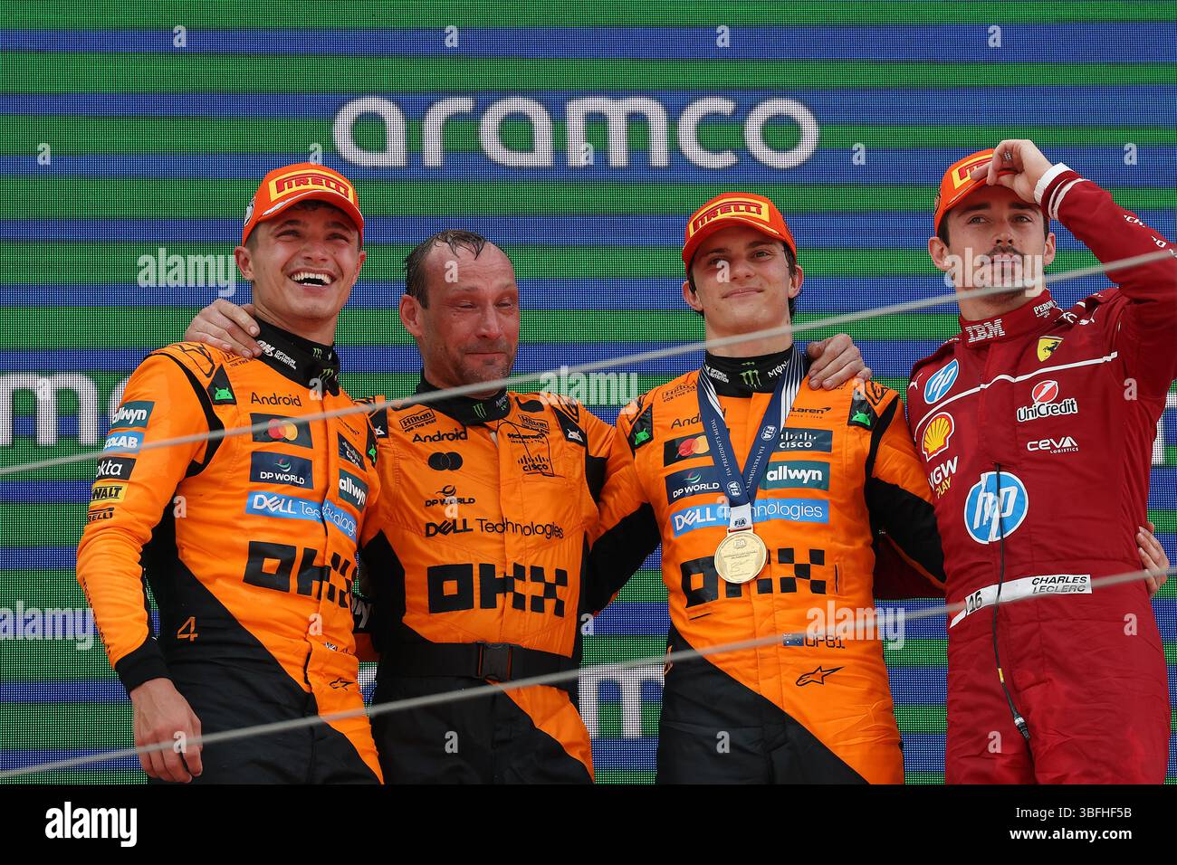 Barcelona, Spain. 01st June, 2025. Atmosphere on the podium of the 2025 ...