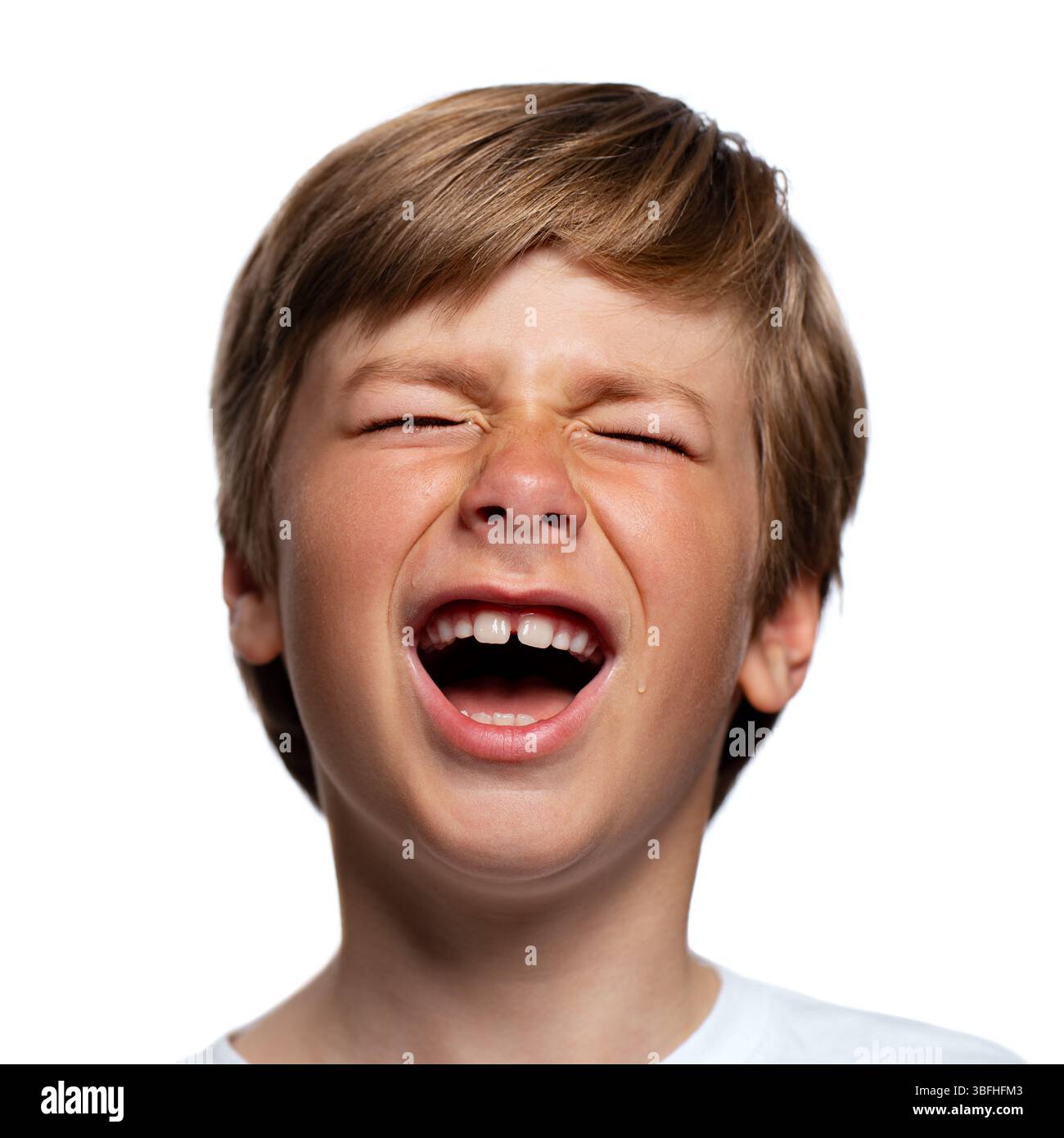 Sad boy kid child caucasian cry negative emotion sadness hi-res stock ...