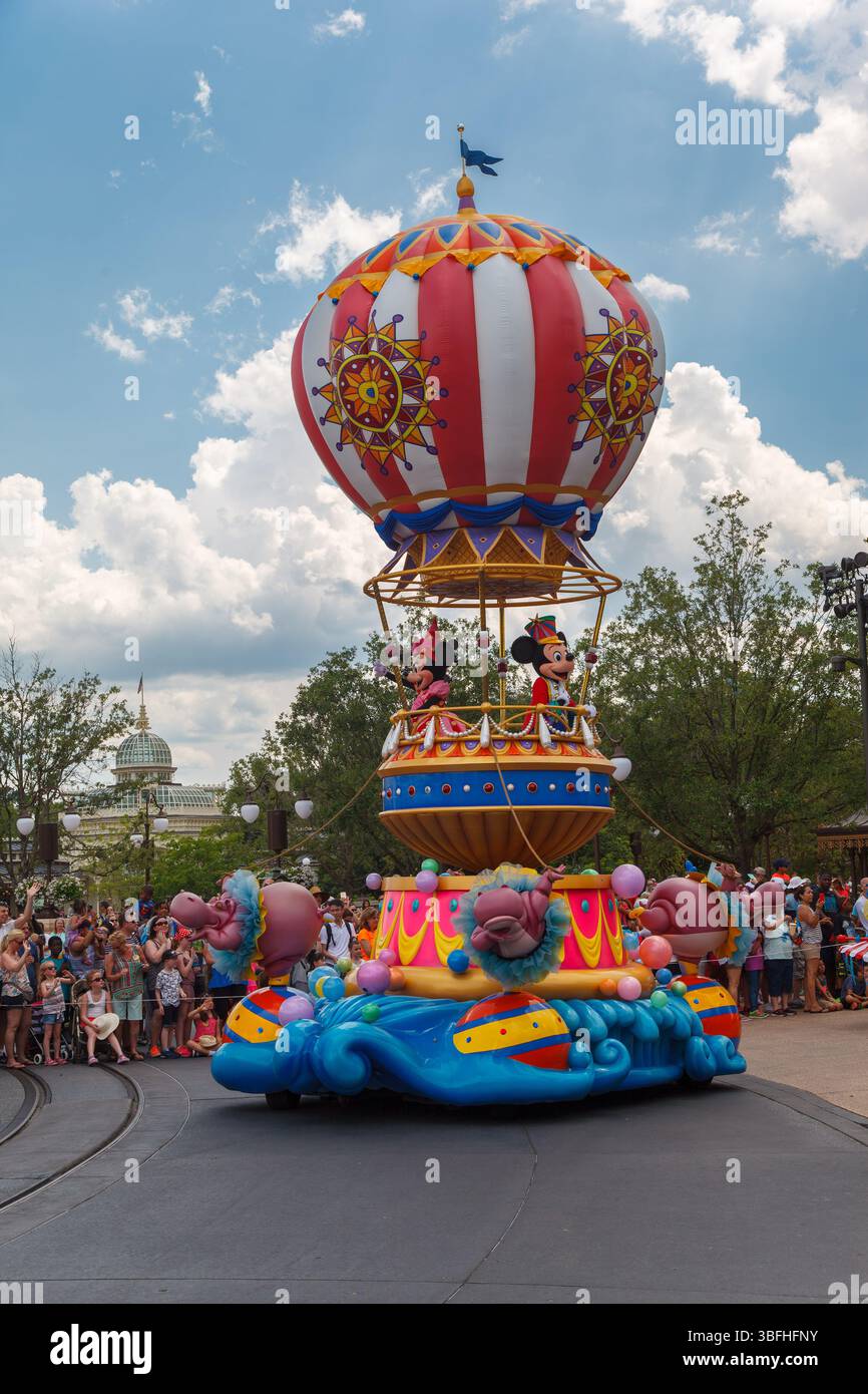 The Mickey and Minnie mouse hot air balloon car at the Festival of ...
