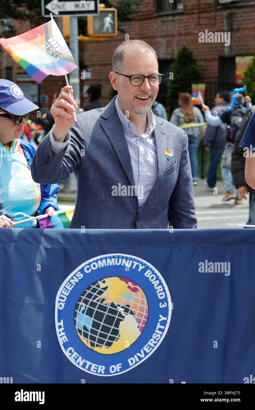 JACKSON HEIGHTS, QUEENS, NEW YORK CITY – JUNE 1, 2025: Mark Levine, Manhattan Borough President ...