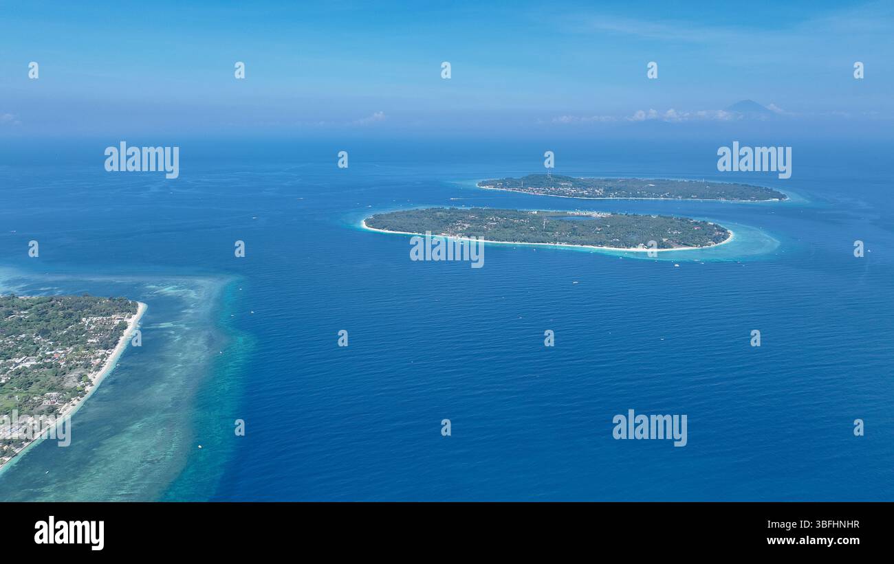 A breathtaking aerial view of the crystal clear water surrounding the ...