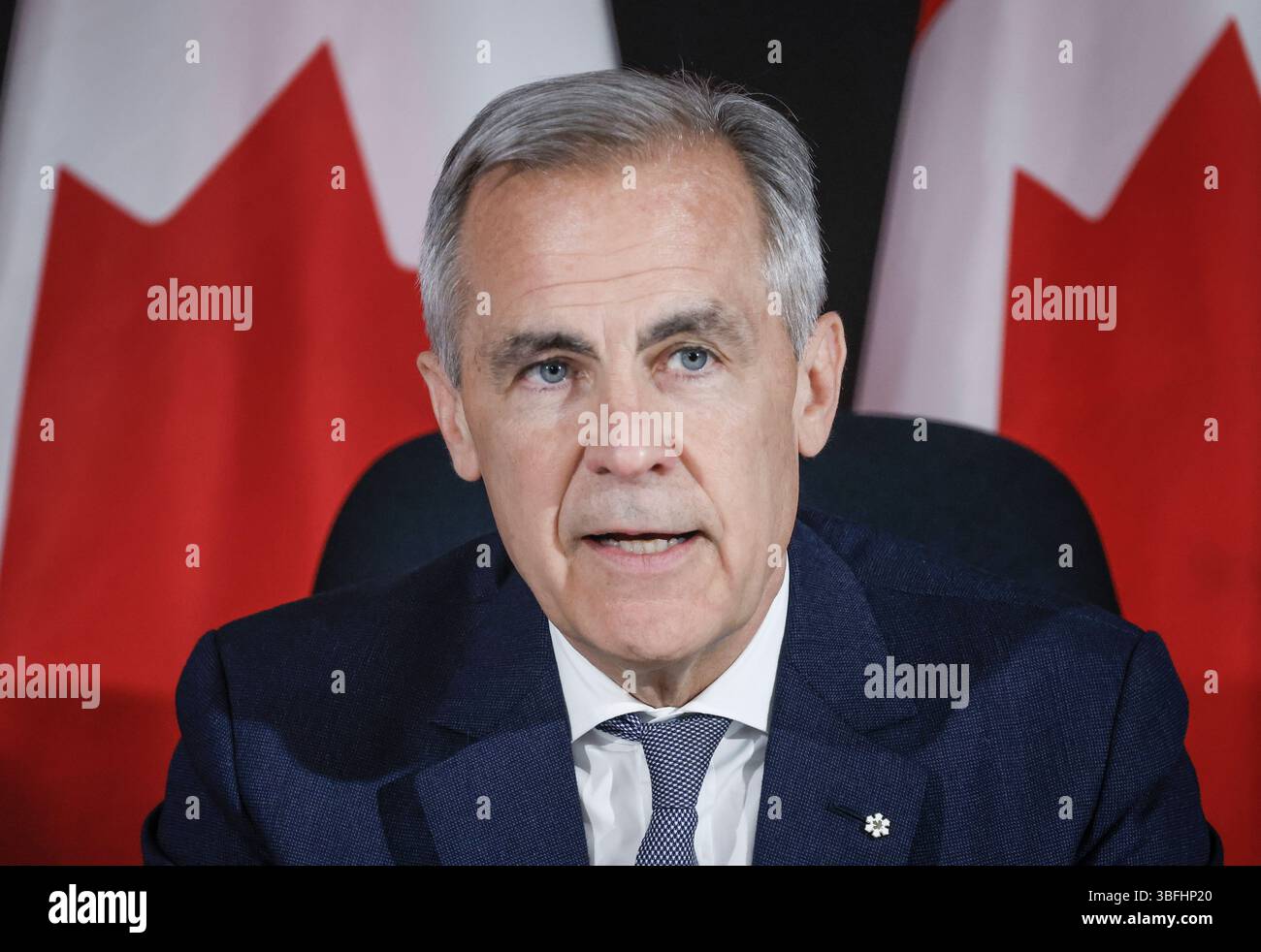 Prime Minister Mark Carney attends a meeting with representatives of ...