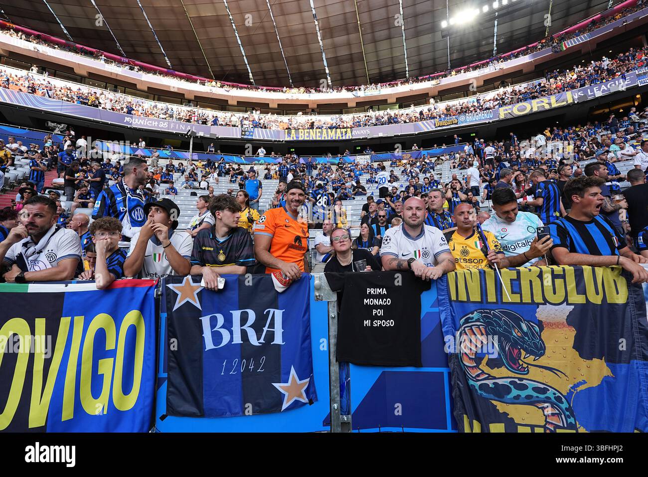 Inter Milan fans are seen during the UEFA Champions League Final 2025 ...