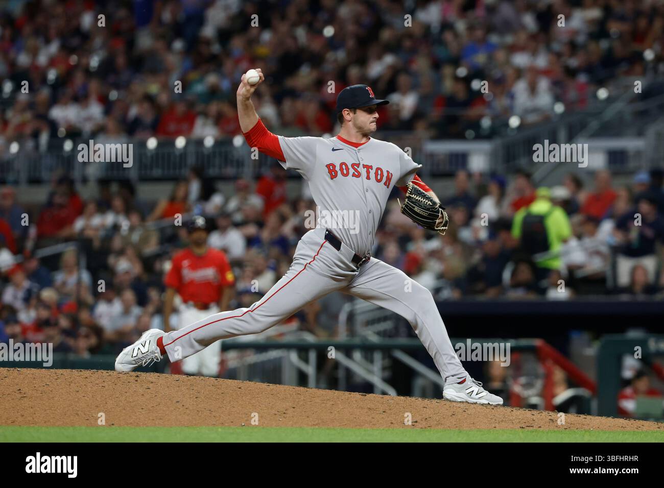 Boston Red Sox pitcher Garrett Whitlock throws during the fifth inning ...