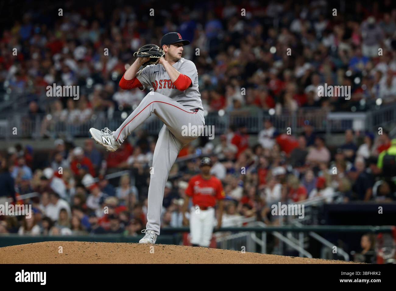 Boston Red Sox pitcher Garrett Whitlock throws during the fifth inning ...