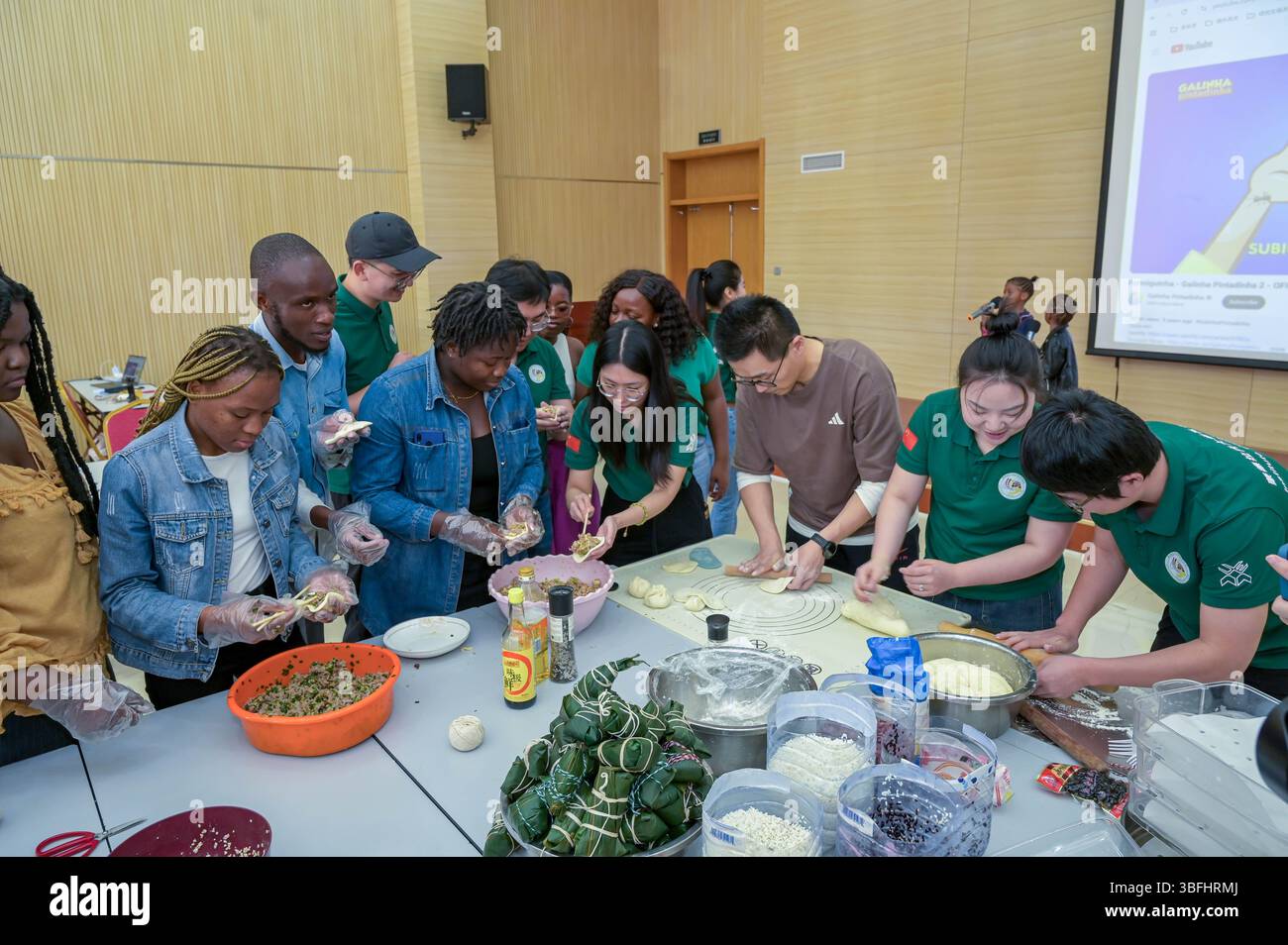 Maputo. 31st May, 2025. This photo taken on May 31, 2025 shows teachers ...