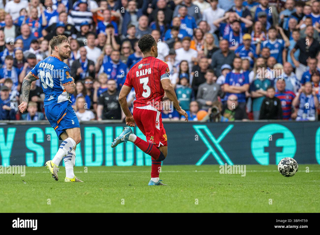 Wembley Stadium, London on Sunday 1st June 2025.Oldham Athletic's James ...