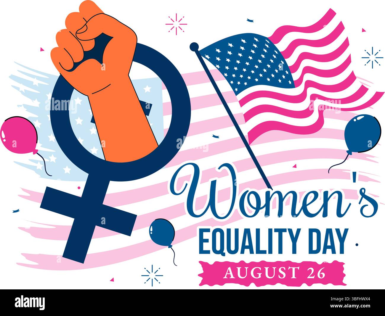 Vector Illustration for Women's Equality Day in the United States on ...