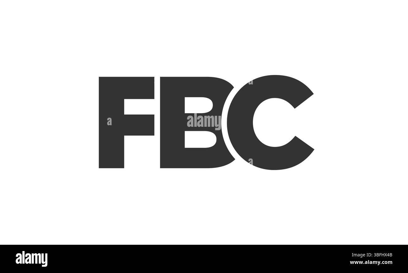 FBC logo design template with strong and modern bold text. Initial based vector logotype ...