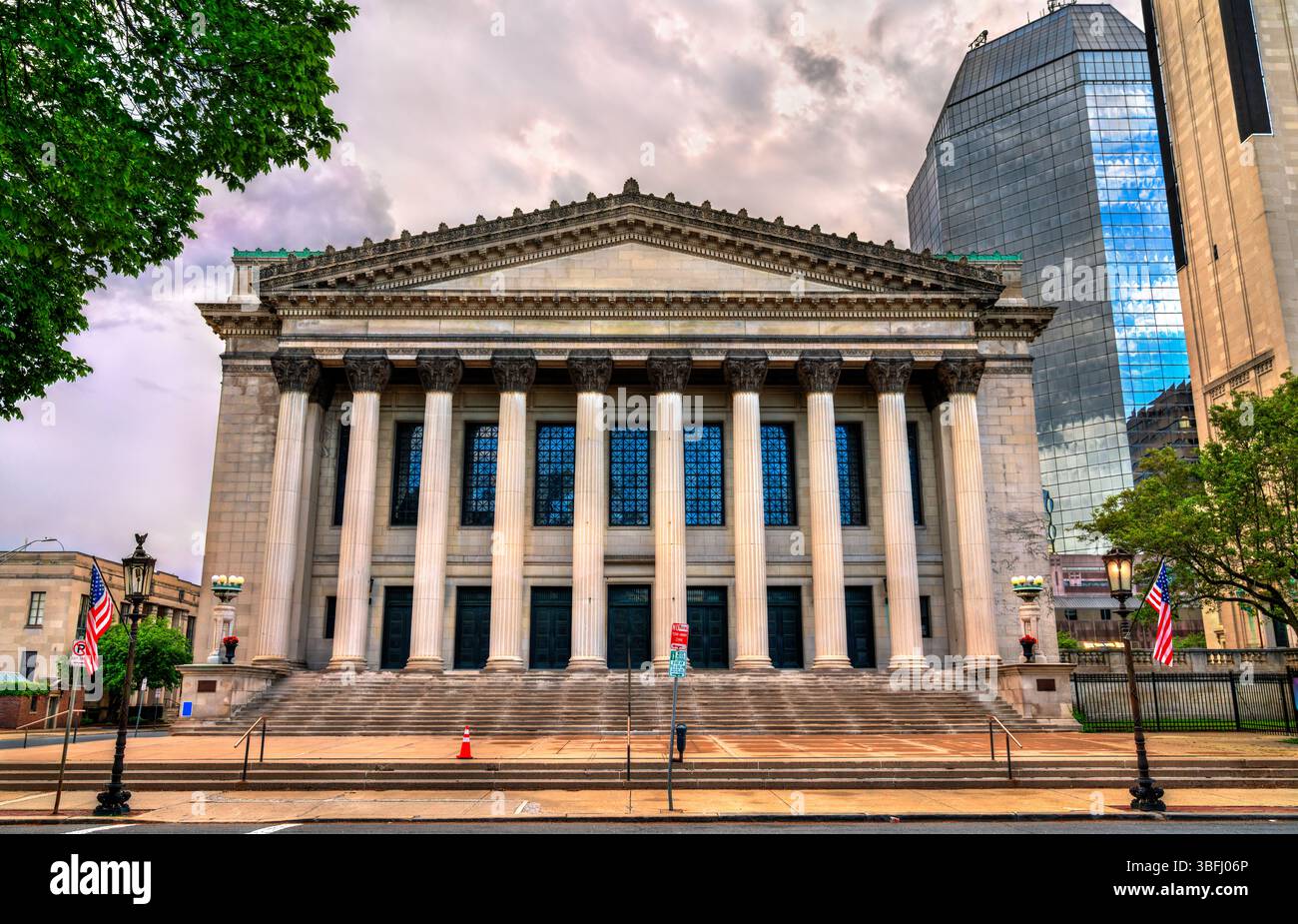 Symphony Hall in Springfield stands with a stately colonnaded facade in ...