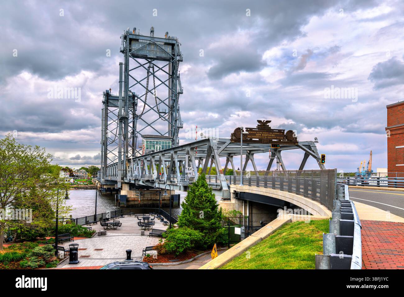 View of Memorial Bridge spanning the Piscataqua River between ...