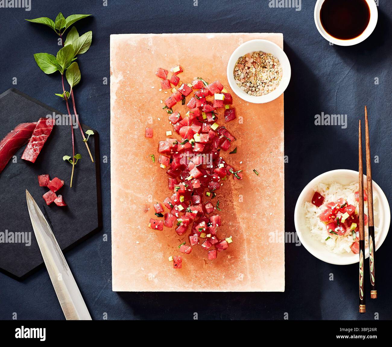 Food served on salt block hi-res stock photography and images - Alamy
