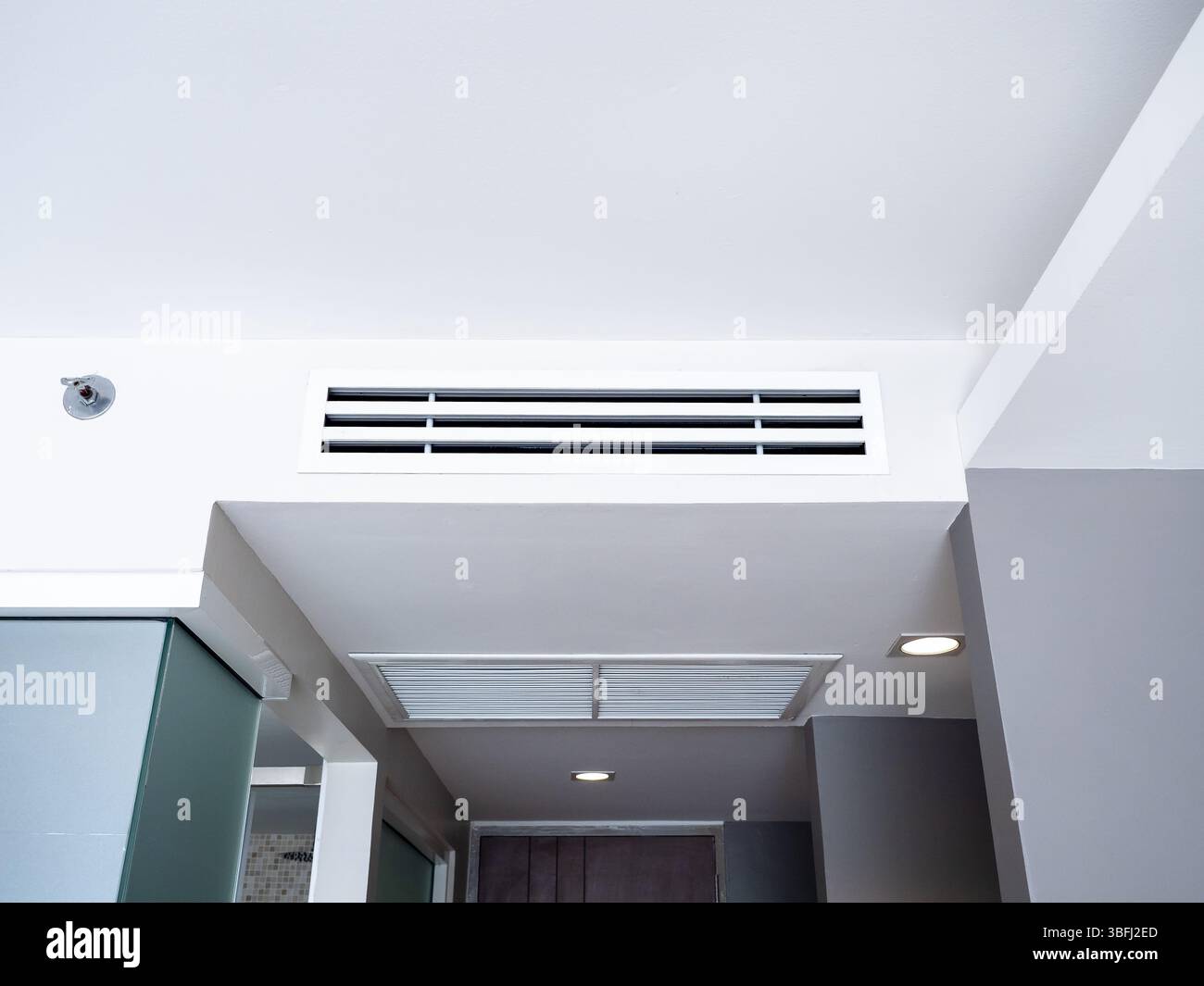 Front view of air conditioning wall mounted ventilation system ...
