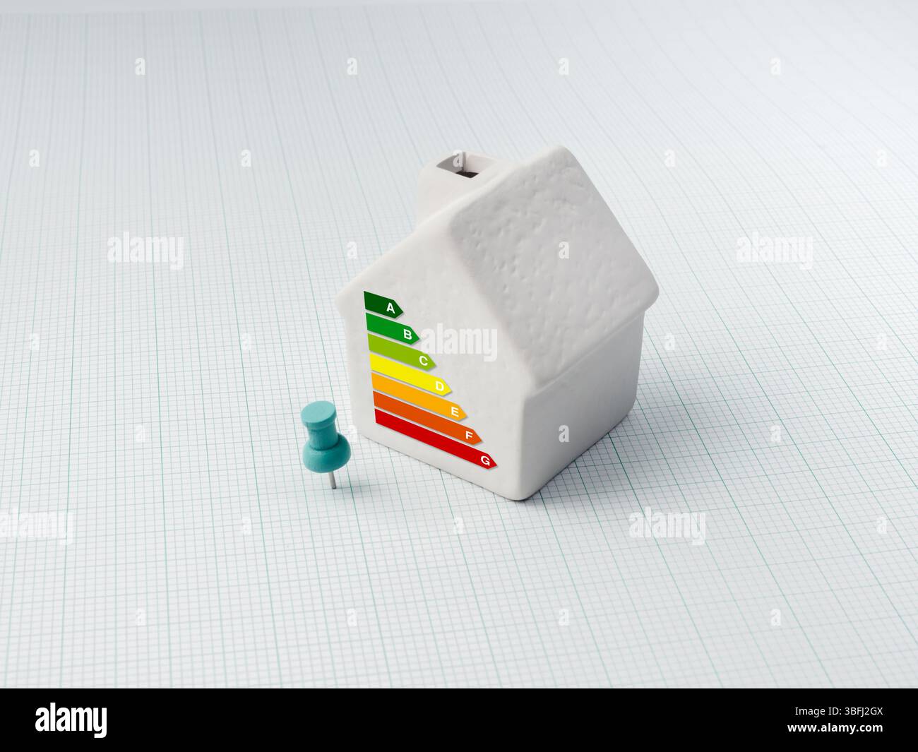 House energy efficiency rating class, cost savings and low-energy eco ...