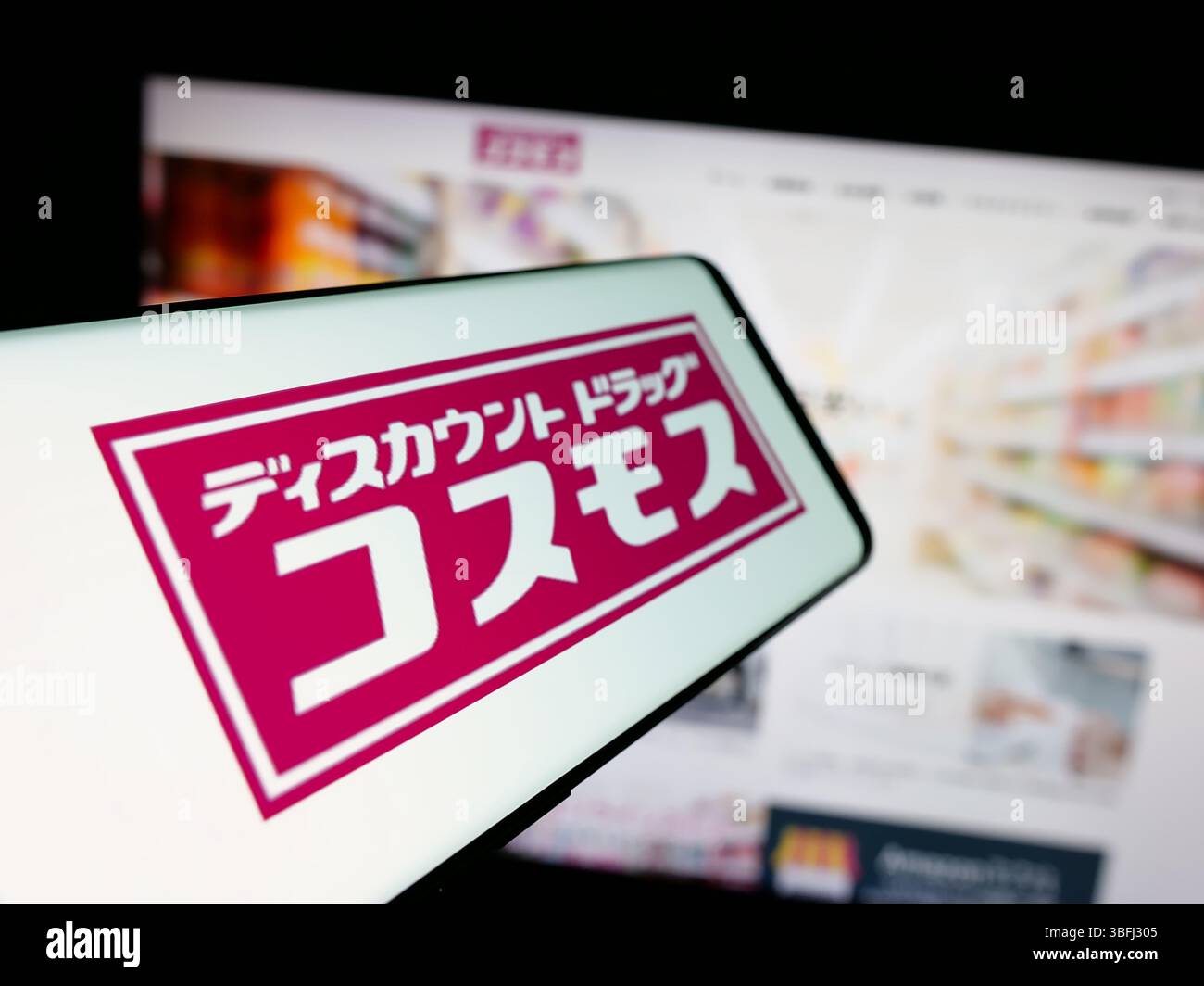In this photo illustration, a smartphone with the logo of Japanese ...