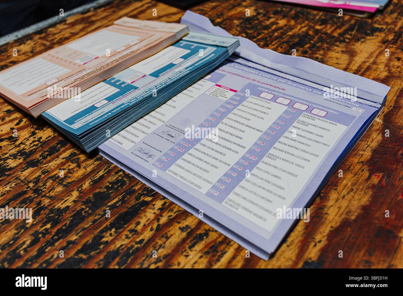 Ballots for the first-ever judicial election in Mexico are shown in ...